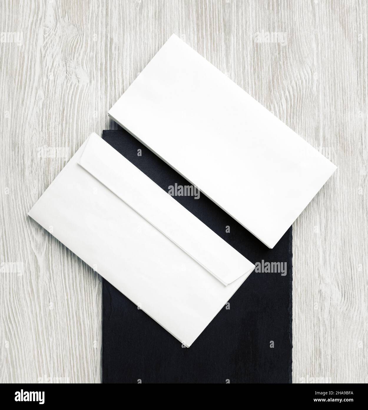 Two blank envelopes. Front and back side. Template for branding ...