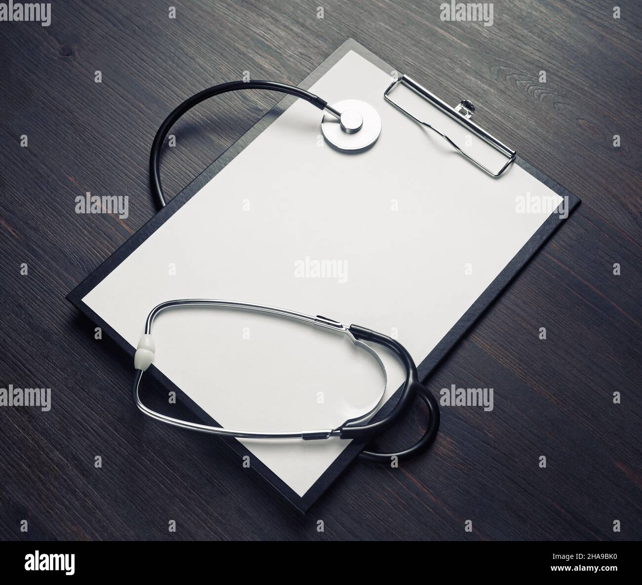 Health care concept. Blank medical clipboard and stethoscope Stock ...