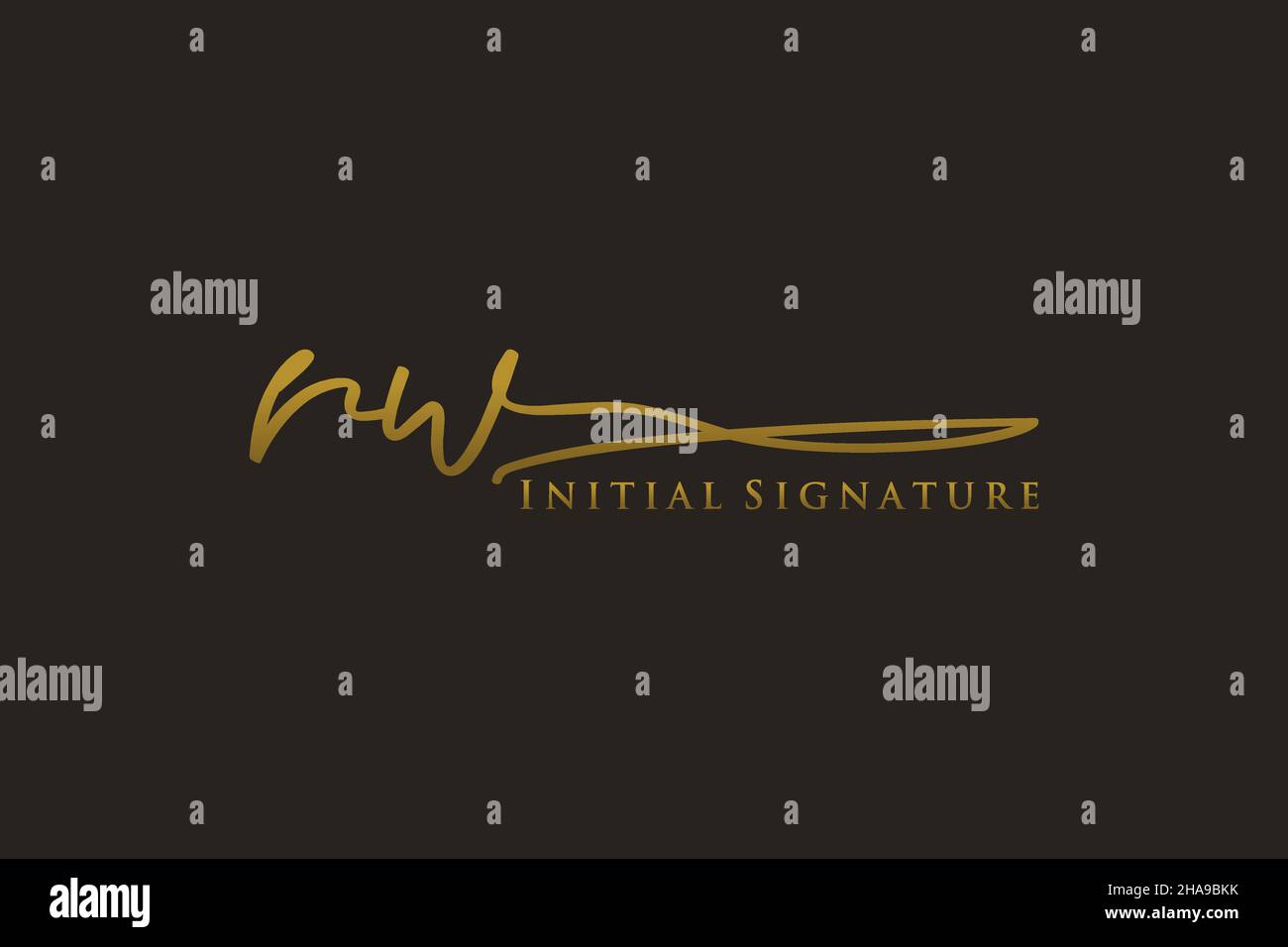 RW Letter Signature Logo Template elegant design logo. Hand drawn ...