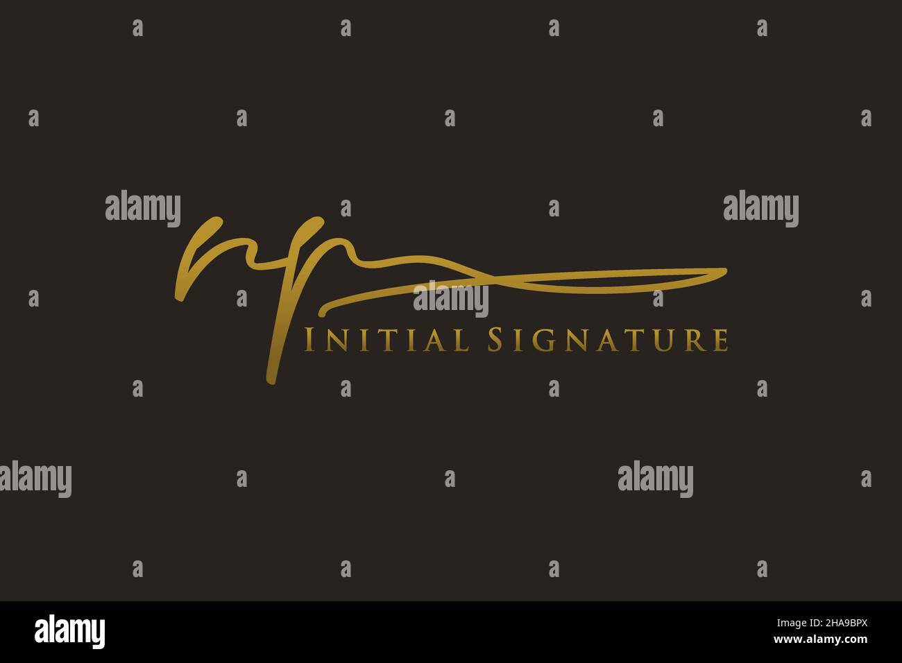 RP Letter Signature Logo Template elegant design logo. Hand drawn ...