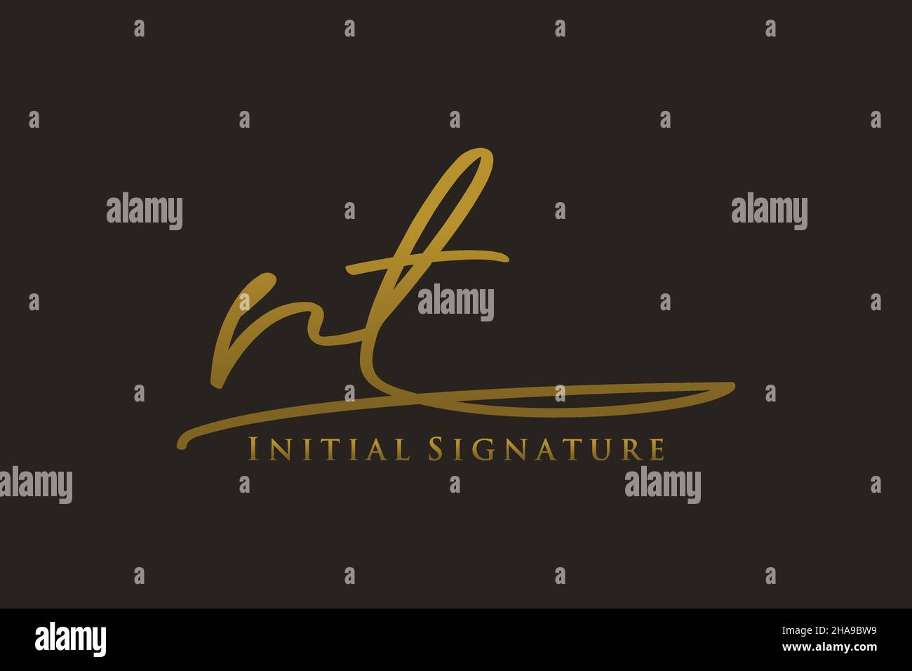 RT Letter Signature Logo Template elegant design logo. Hand drawn ...