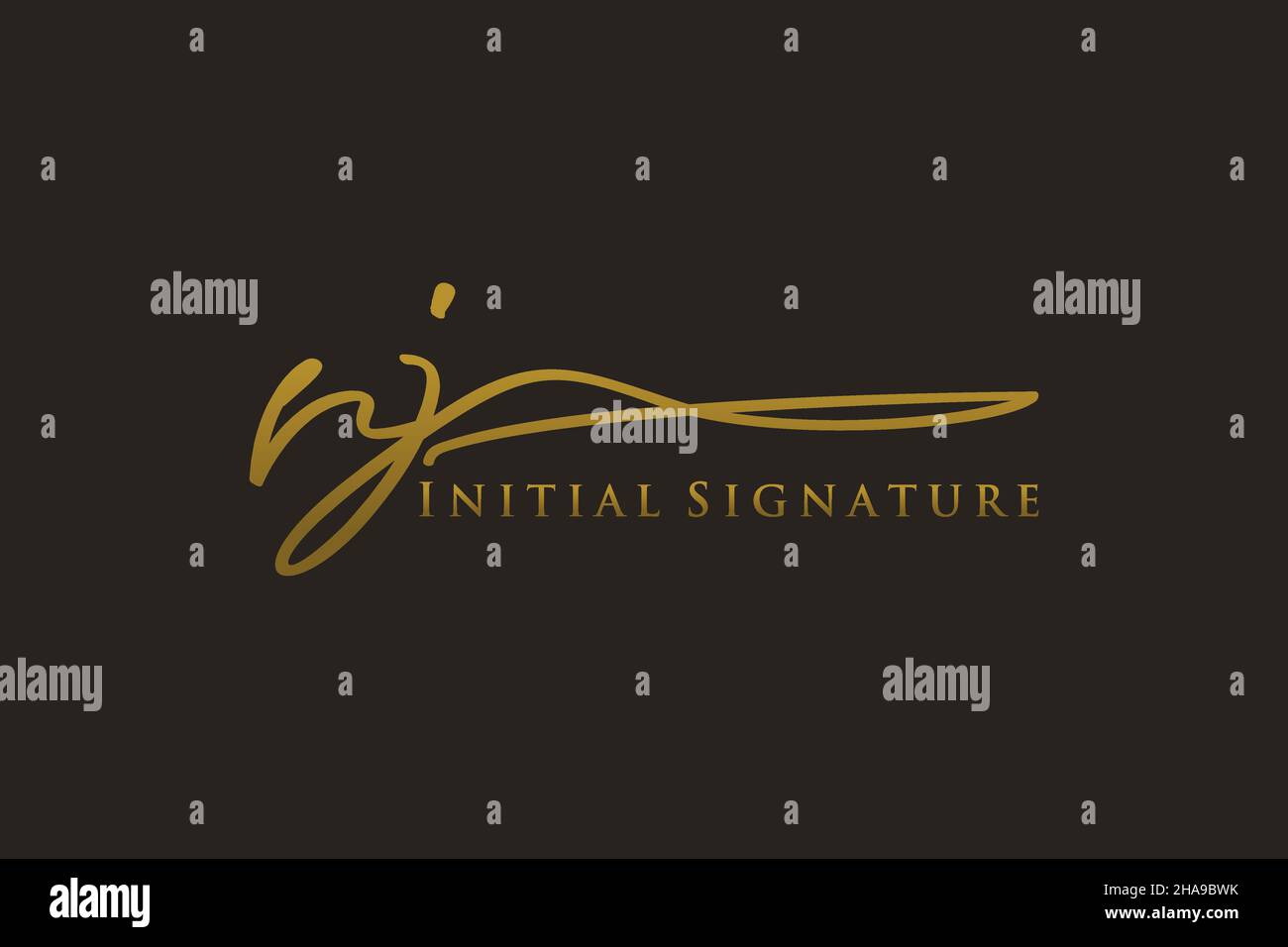 RJ Letter Signature Logo Template elegant design logo. Hand drawn ...