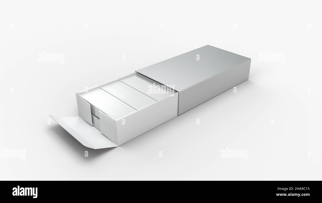 3D rendering of a staple box isolated in the white background Stock ...
