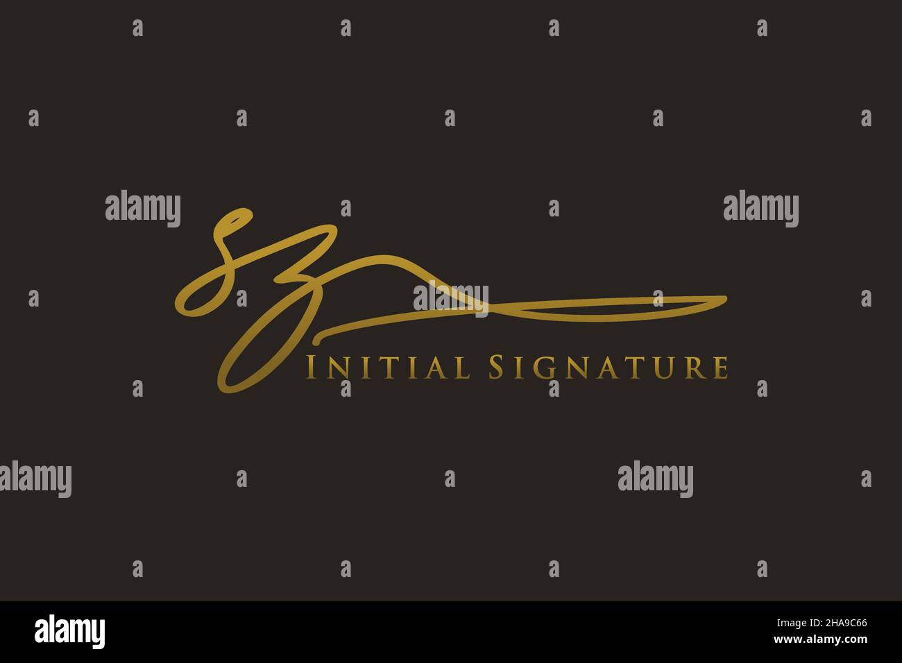 SZ Letter Signature Logo Template elegant design logo. Hand drawn ...