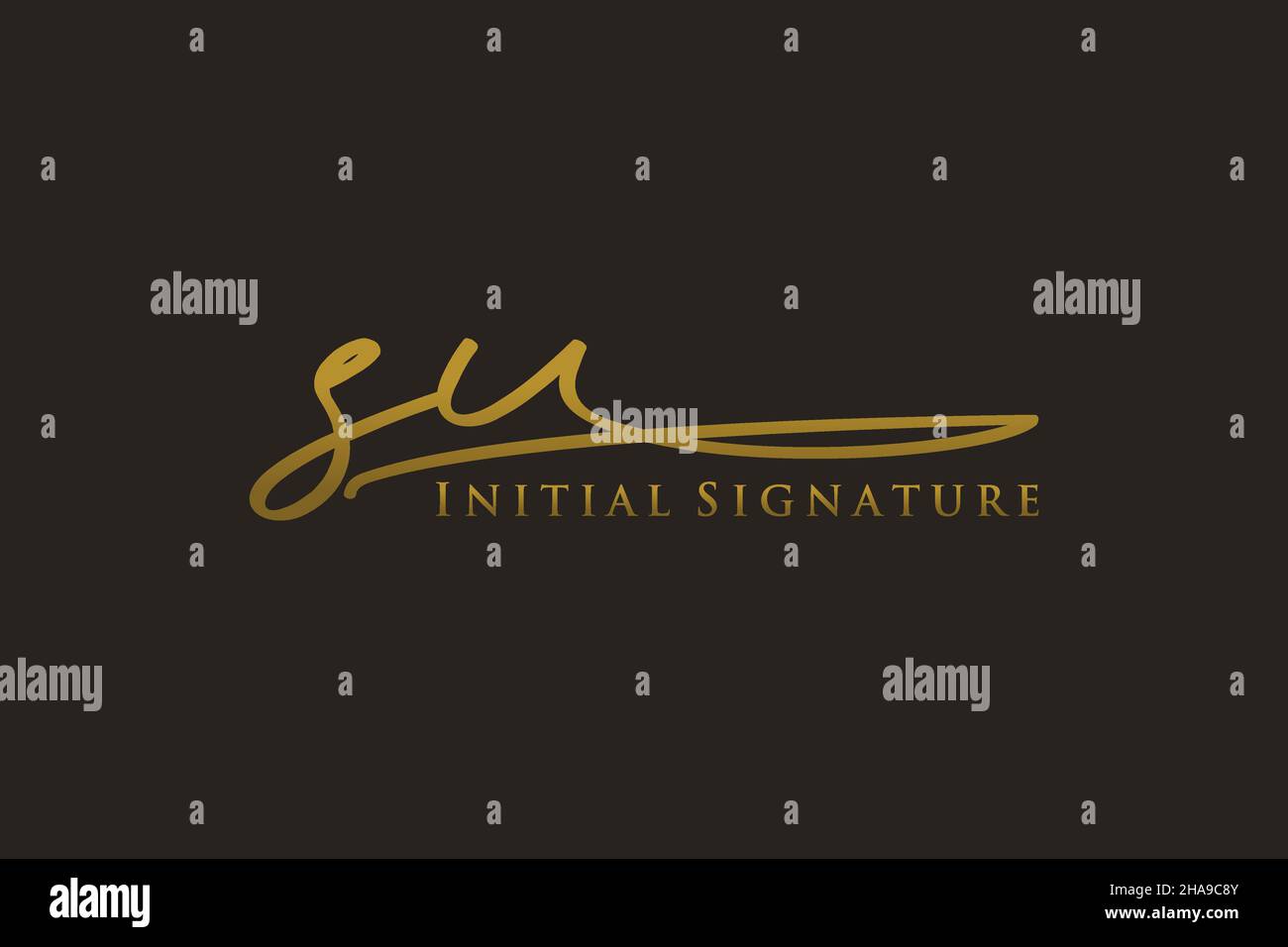 SU Letter Signature Logo Template elegant design logo. Hand drawn ...