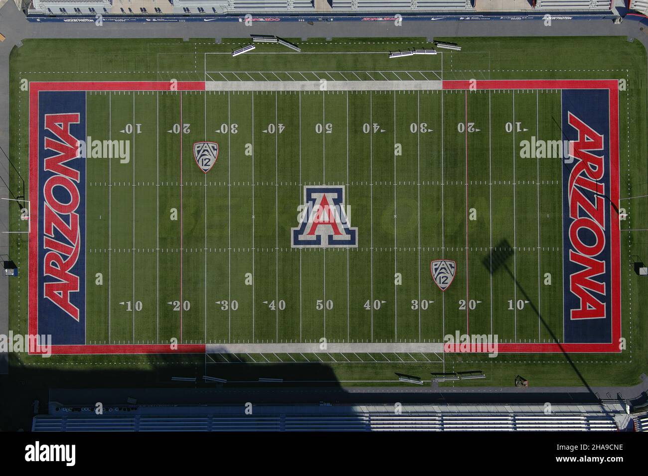 An aerial view of the University of Arizona Wildcats logo on the ...