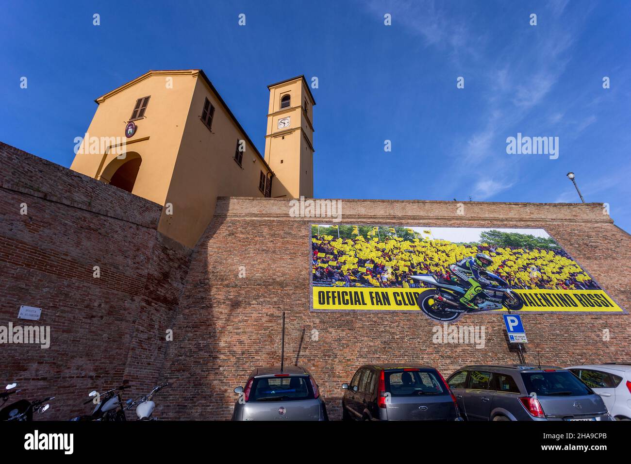 TAVULLIA, ITALY - Sep 18, 2013: A wall with the poster of the fan club ...