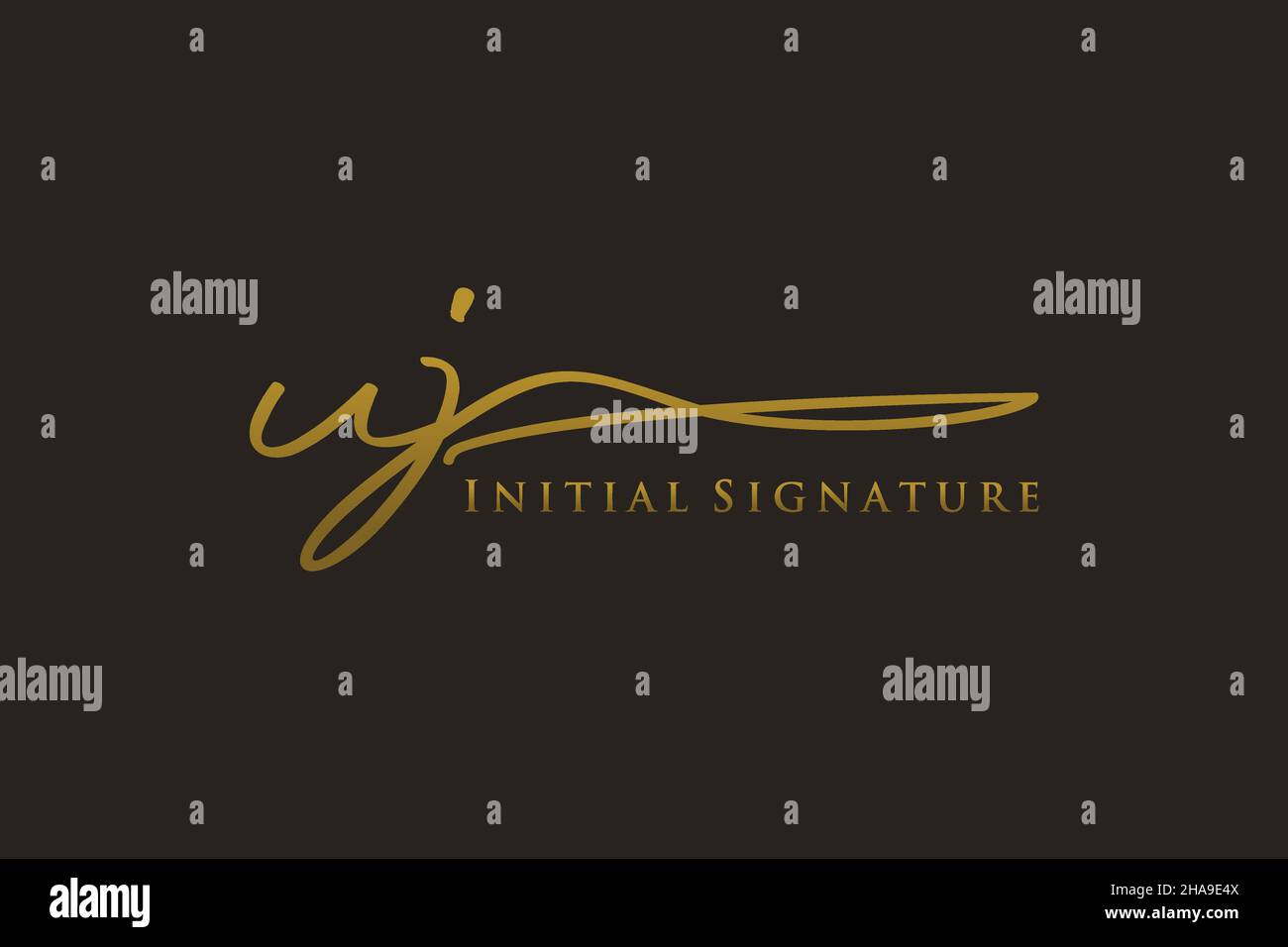 UJ Letter Signature Logo Template elegant design logo. Hand drawn ...