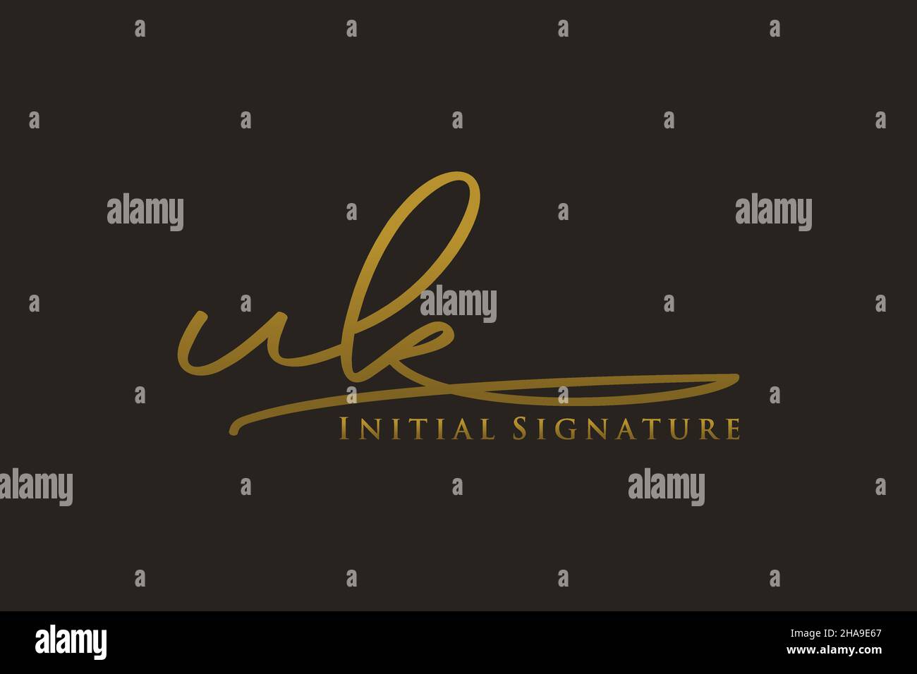 UK Letter Signature Logo Template elegant design logo. Hand drawn ...