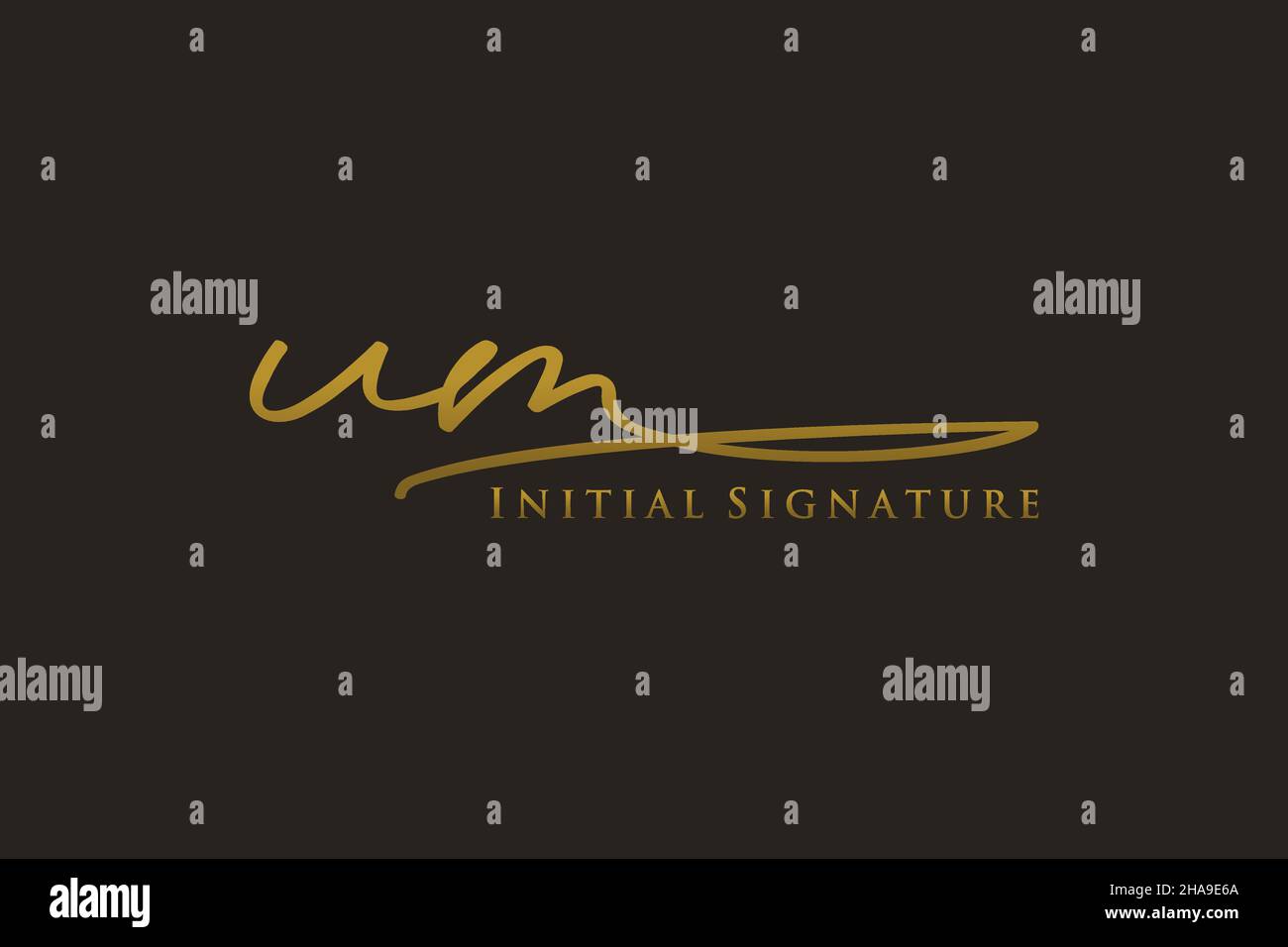 UM Letter Signature Logo Template elegant design logo. Hand drawn ...
