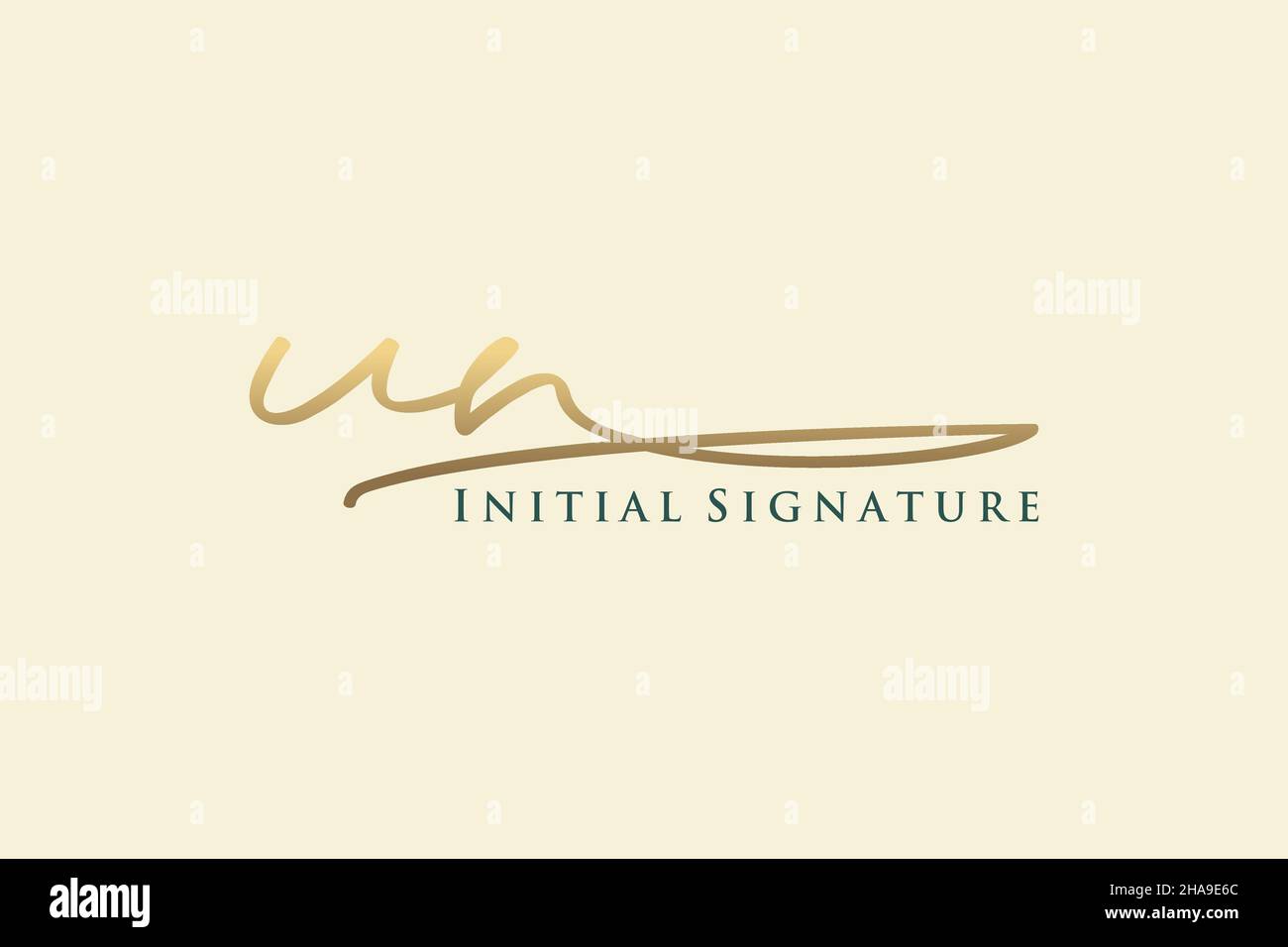 UN Letter Signature Logo Template elegant design logo. Hand drawn ...