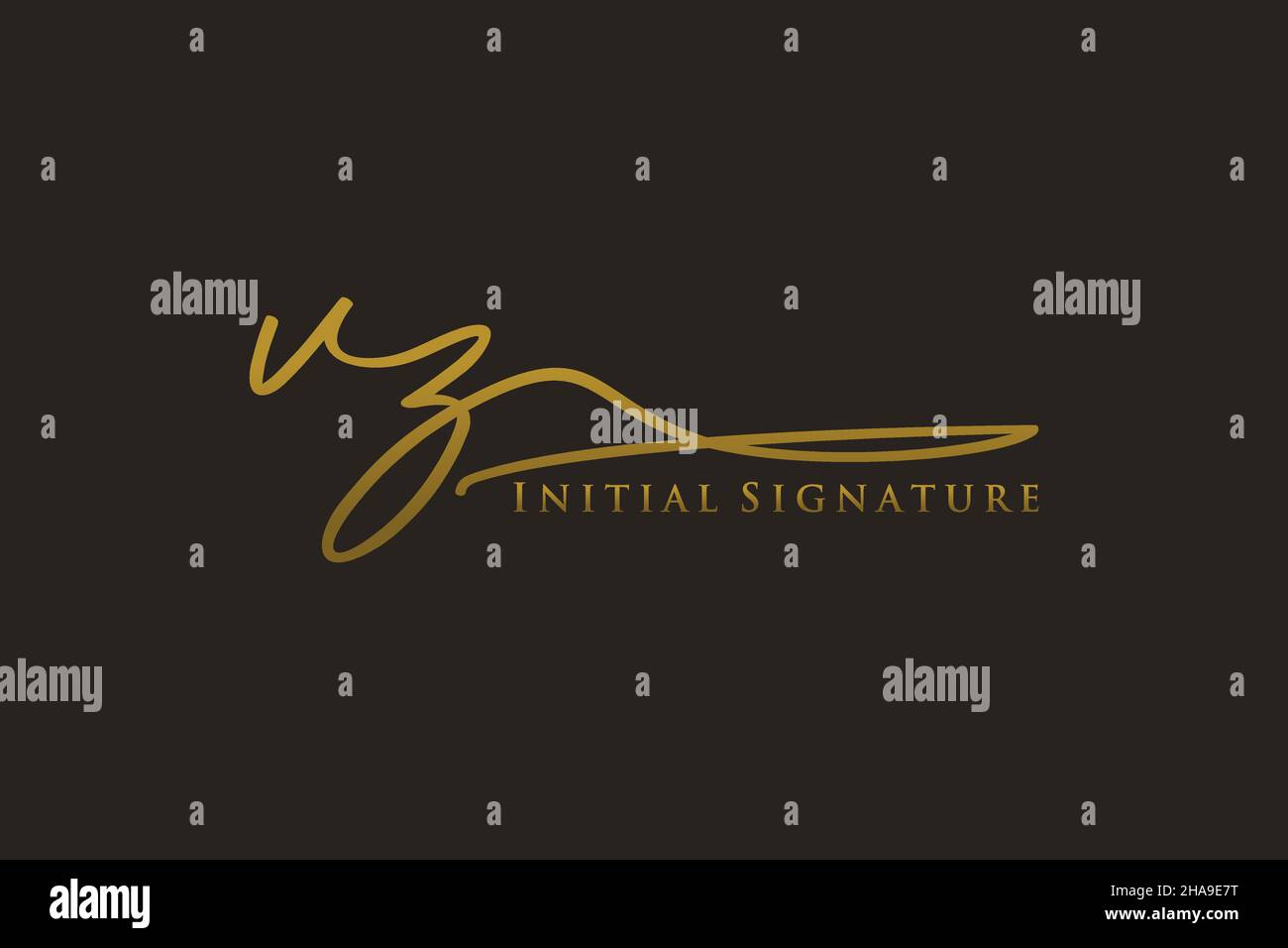 VZ Letter Signature Logo Template elegant design logo. Hand drawn ...