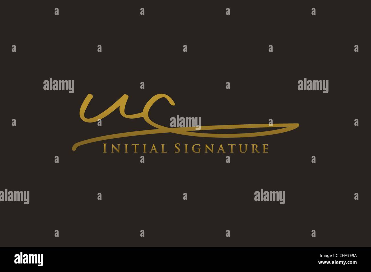 UC Letter Signature Logo Template elegant design logo. Hand drawn ...