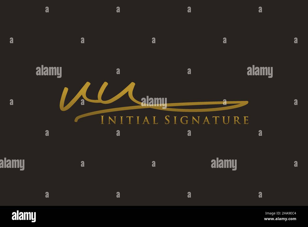 VU Letter Signature Logo Template elegant design logo. Hand drawn ...
