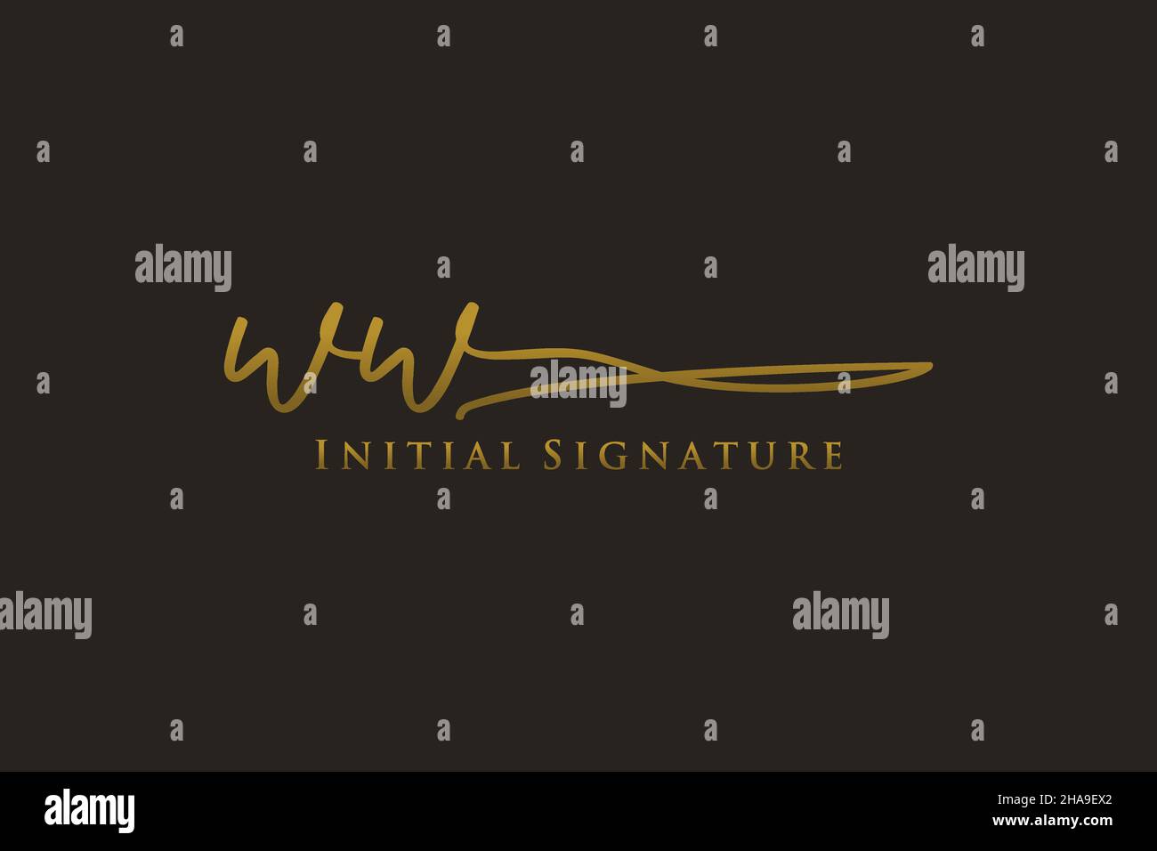 WW Letter Signature Logo Template elegant design logo. Hand drawn ...