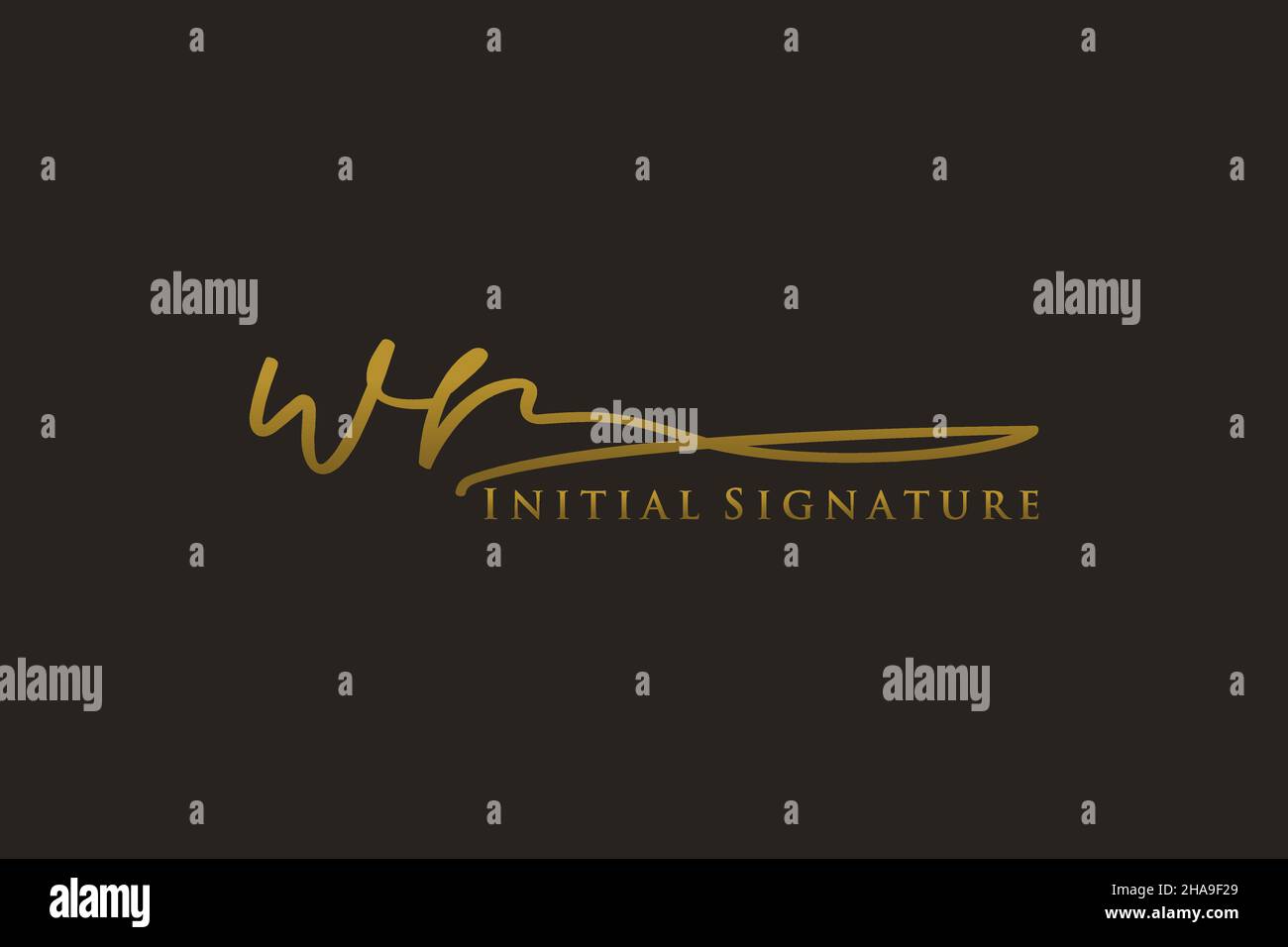 WR Letter Signature Logo Template elegant design logo. Hand drawn ...