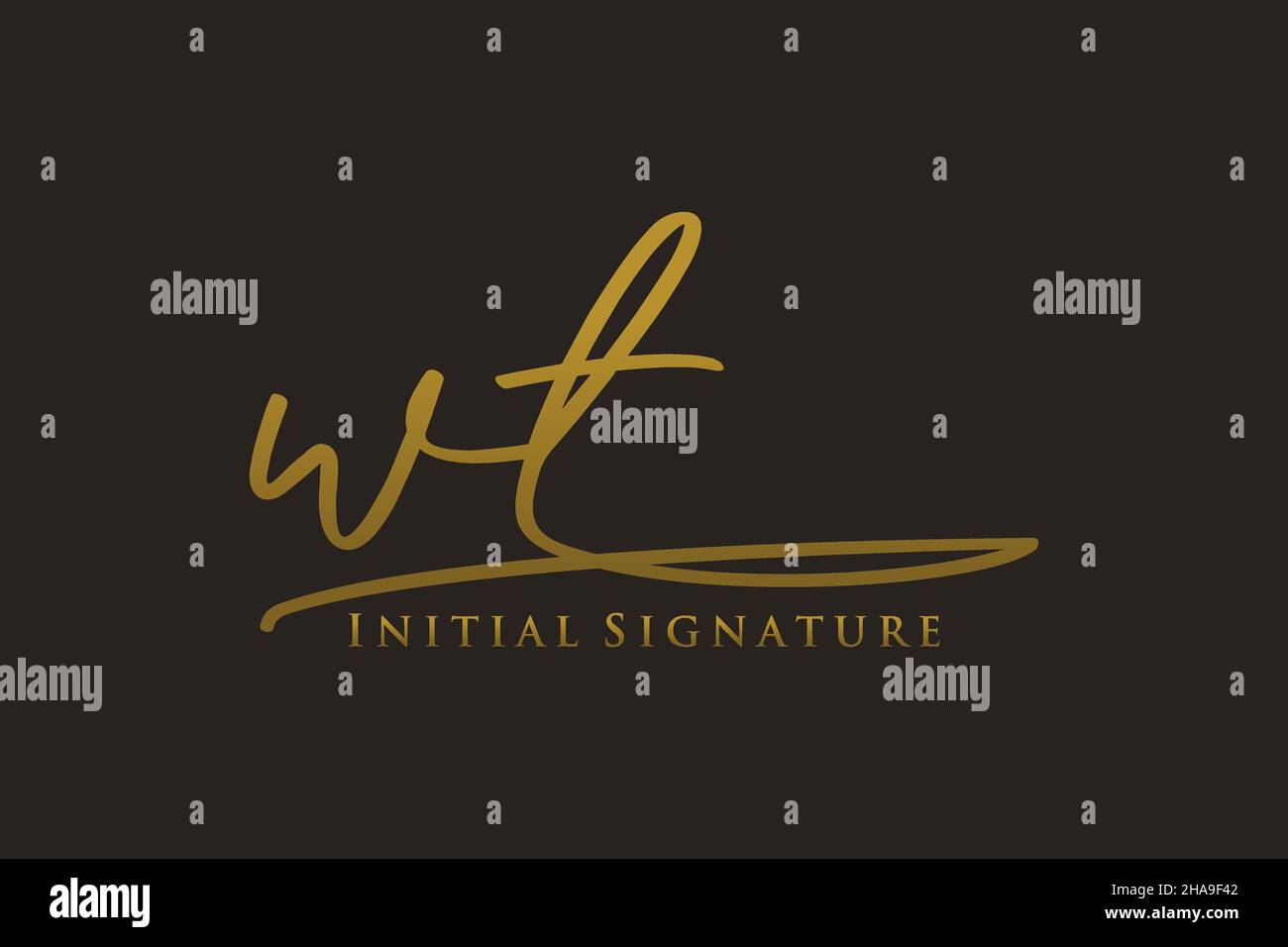 WT Letter Signature Logo Template elegant design logo. Hand drawn ...