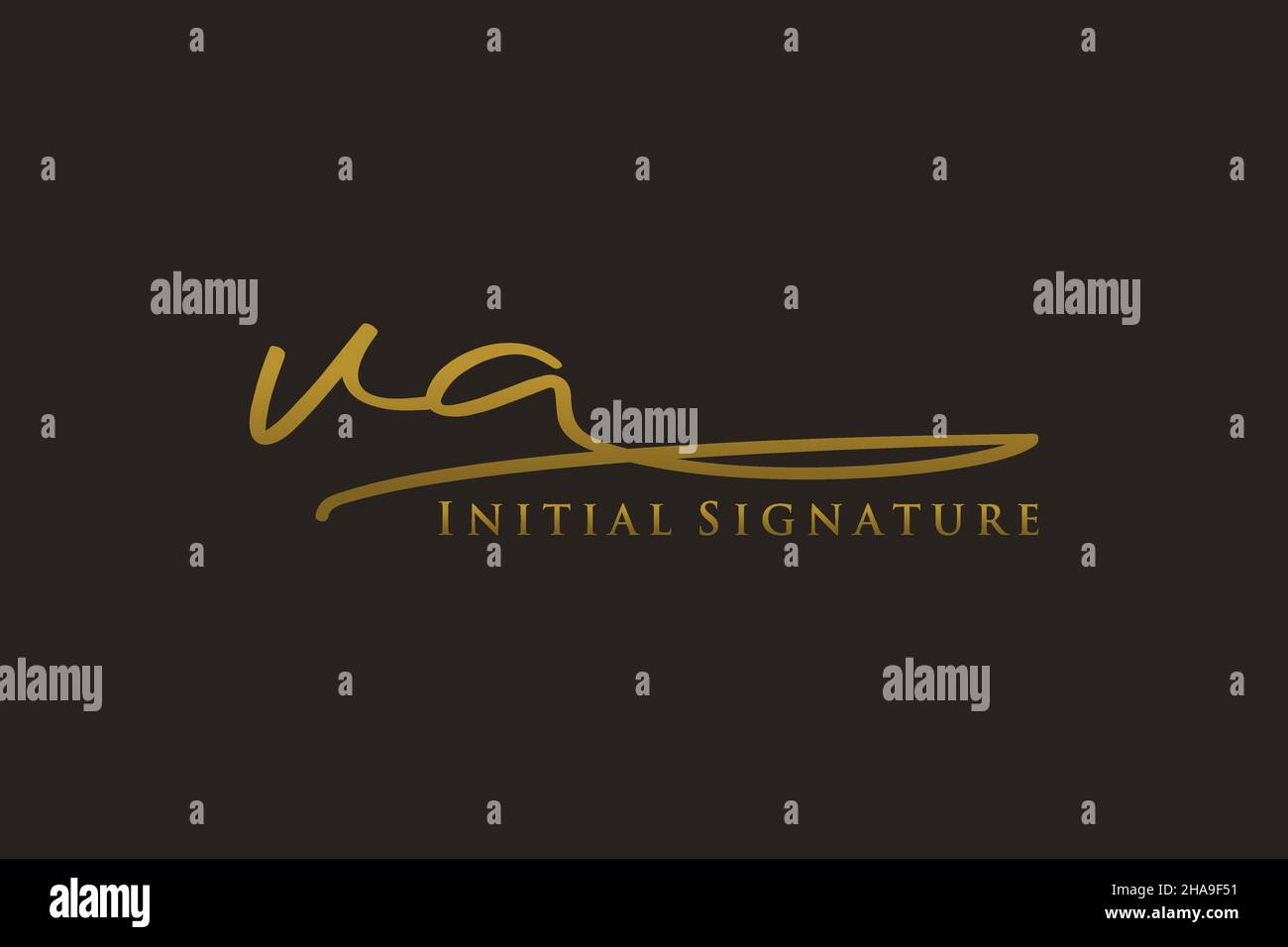 VA Letter Signature Logo Template elegant design logo. Hand drawn ...