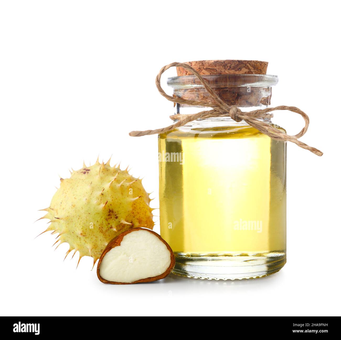 Bottle of chestnut essential oil isolated on white background Stock ...