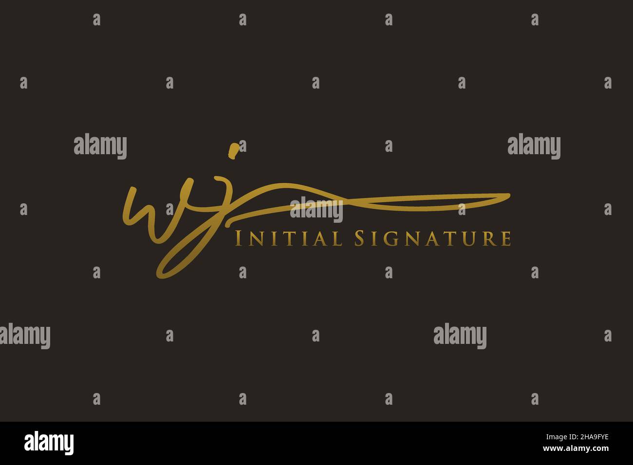 WJ Letter Signature Logo Template elegant design logo. Hand drawn ...