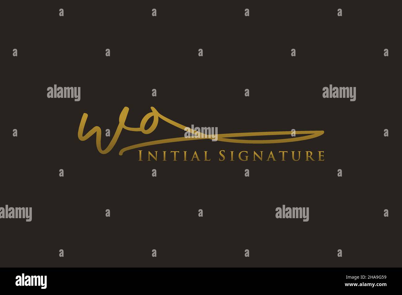 WO Letter Signature Logo Template elegant design logo. Hand drawn ...