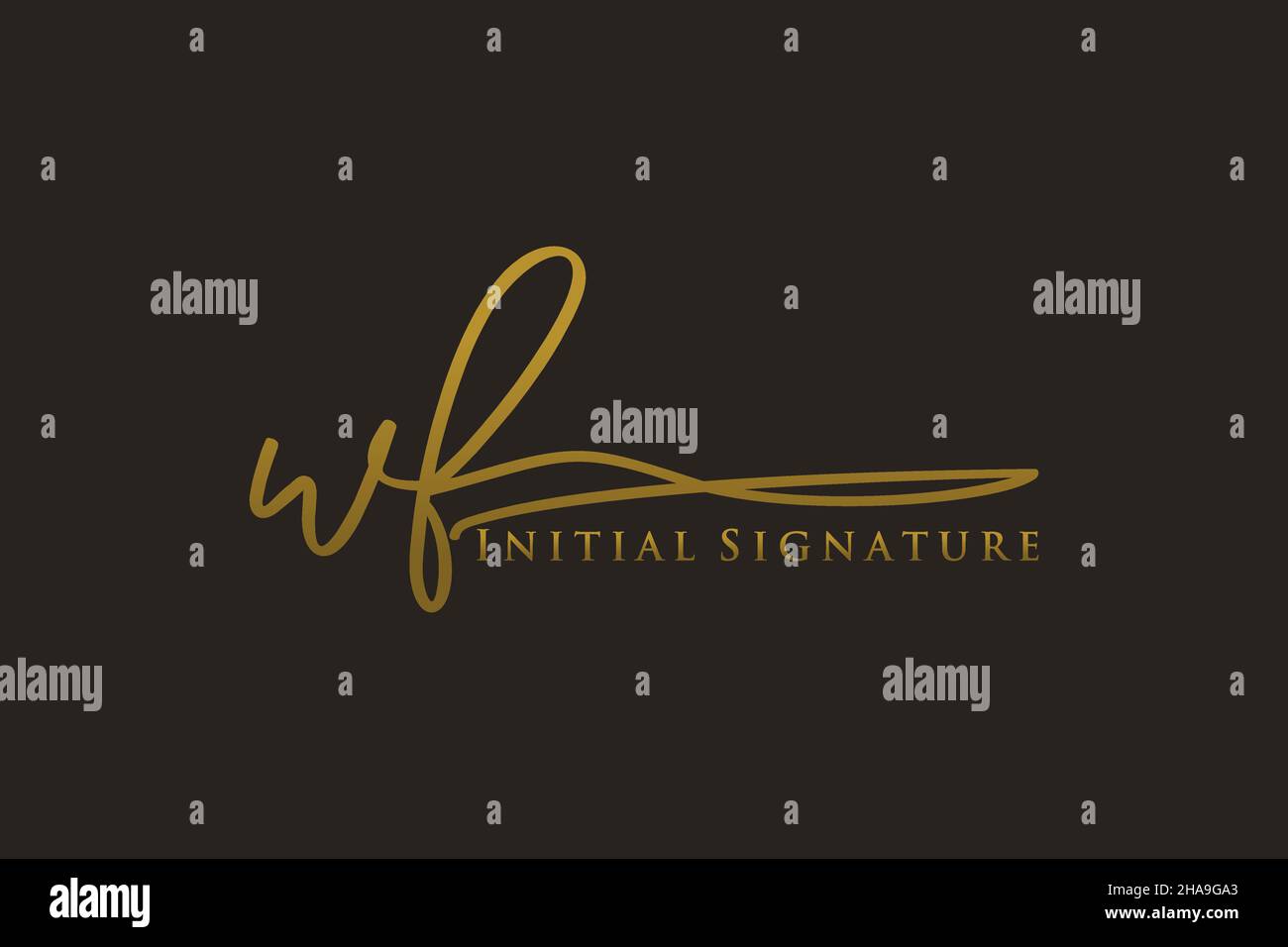 WF Letter Signature Logo Template elegant design logo. Hand drawn ...