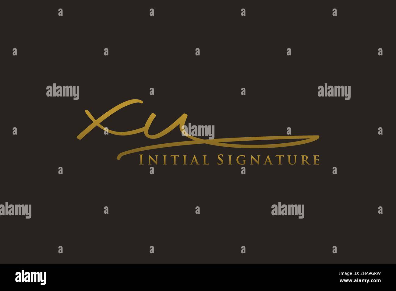 XU Letter Signature Logo Template elegant design logo. Hand drawn ...