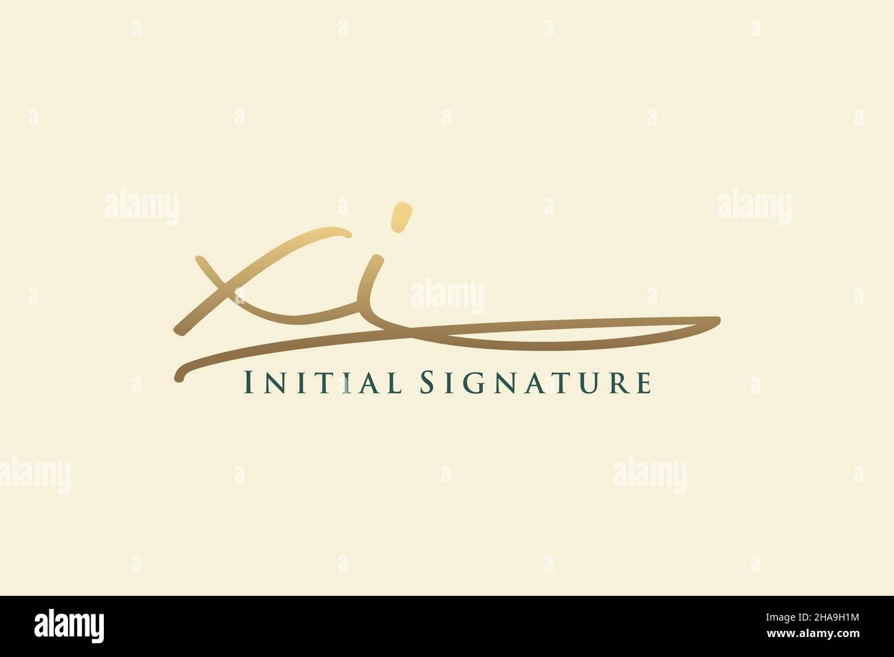 XI Letter Signature Logo Template elegant design logo. Hand drawn ...