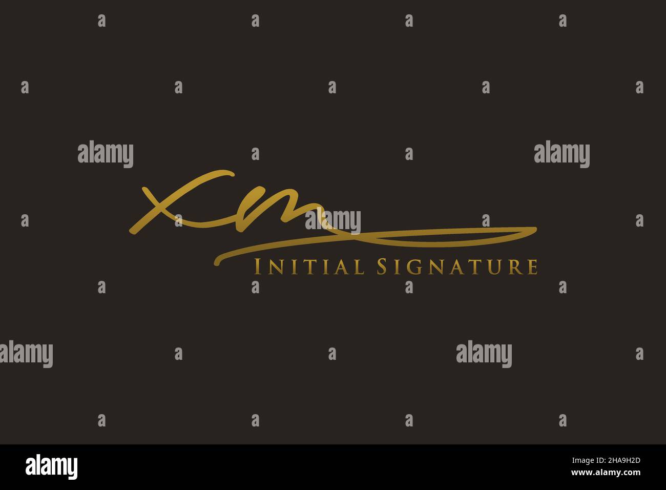 XM Letter Signature Logo Template elegant design logo. Hand drawn ...