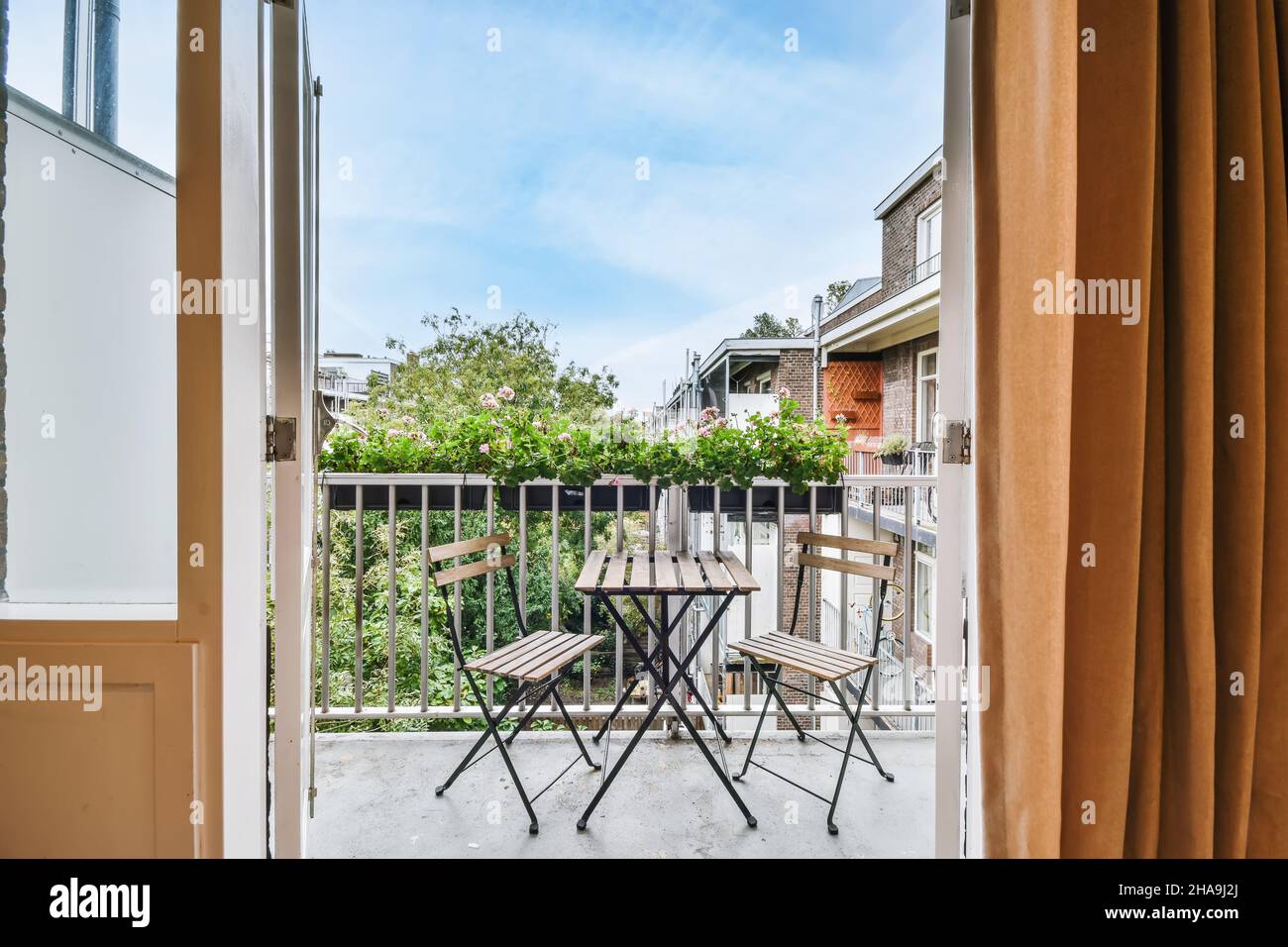 Open balcony door with curtains hi-res stock photography and images - Alamy