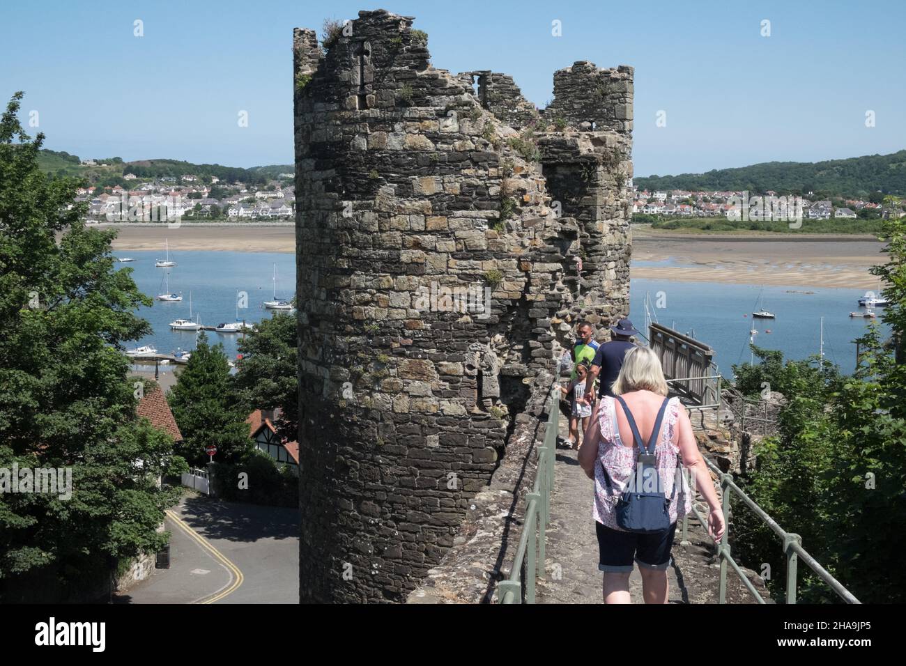 Walk,walking,walker,castle,walls,around,town,of,in,Conway,Conwy,Conwy ...