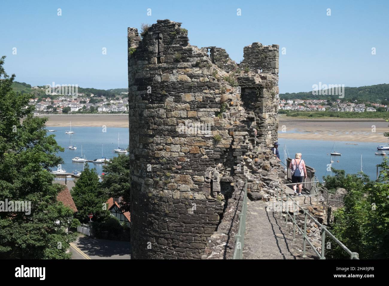 Walk,walking,walker,castle,walls,around,town,of,in,Conway,Conwy,Conwy ...