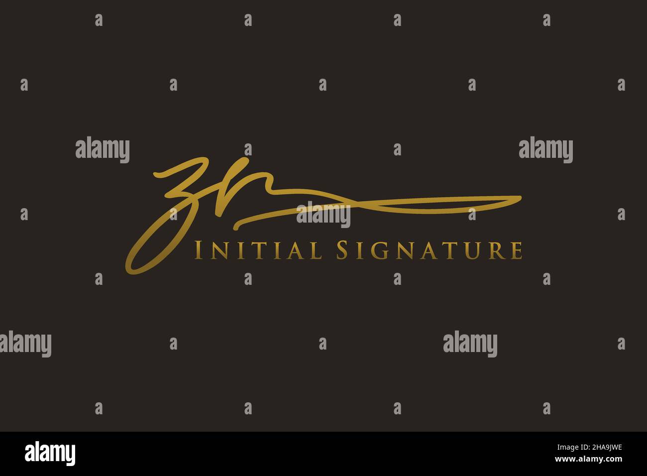 ZR Letter Signature Logo Template elegant design logo. Hand drawn ...