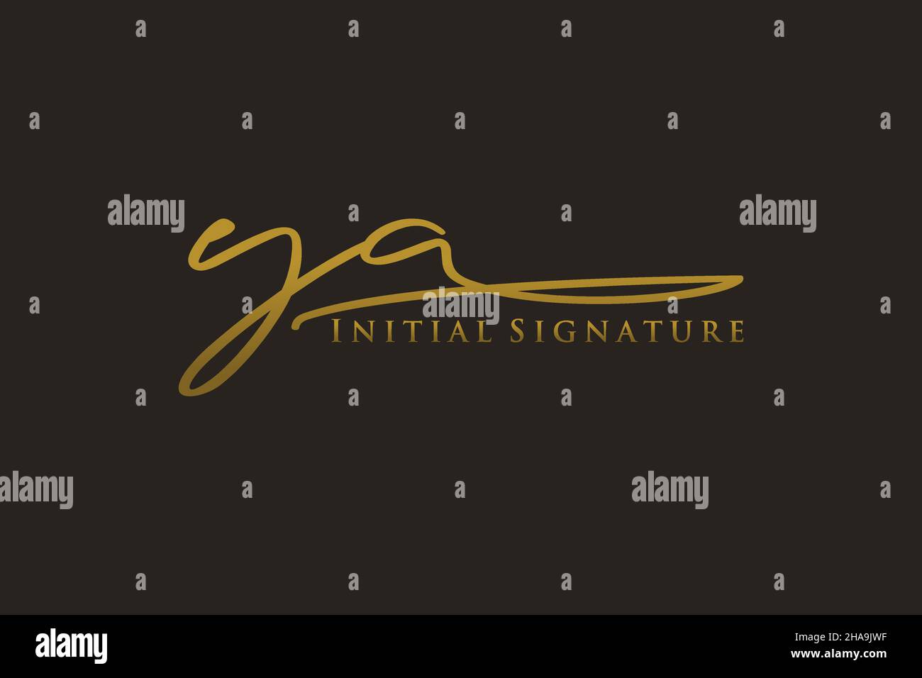 YA Letter Signature Logo Template elegant design logo. Hand drawn ...