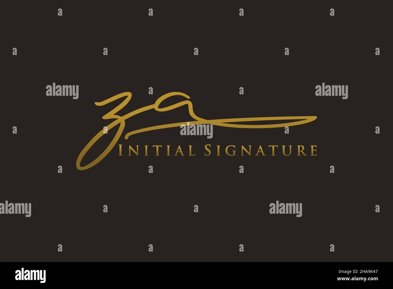 ZA Letter Signature Logo Template elegant design logo. Hand drawn ...