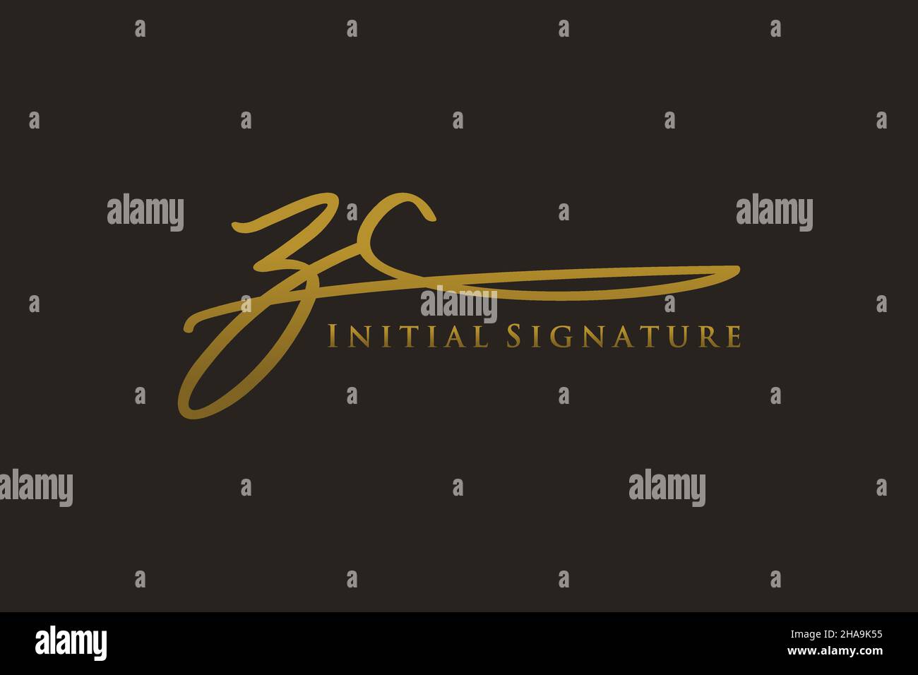 ZC Letter Signature Logo Template elegant design logo. Hand drawn Calligraphy lettering Vector ...