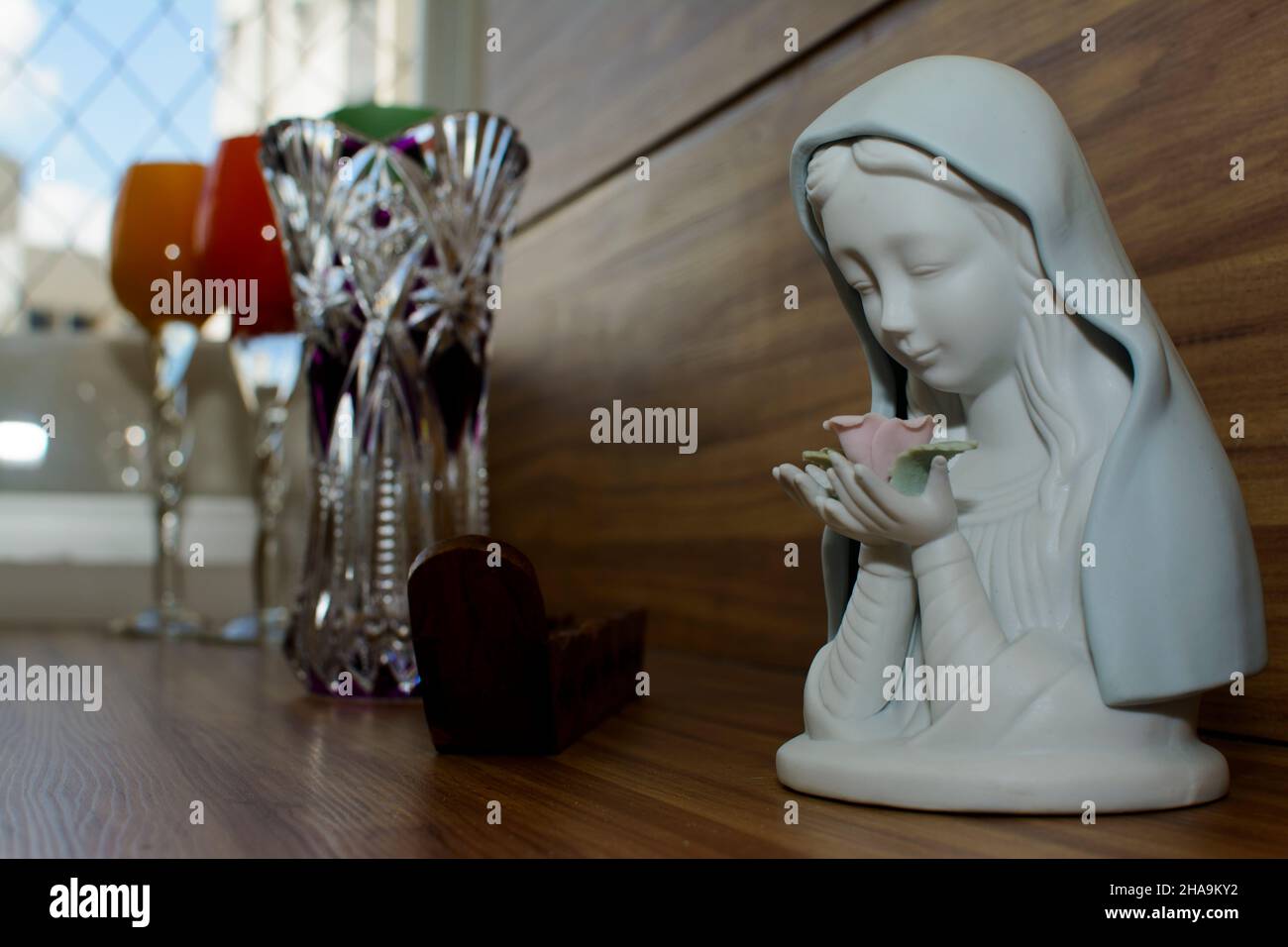 Interior decoration objects of a residential apartment. Various ...