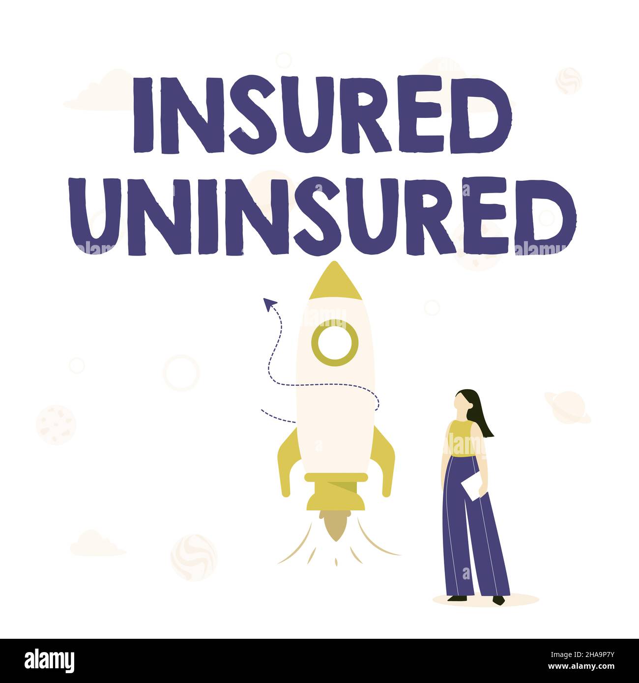 Hand writing sign Insured Uninsured. Business overview Company selling ...