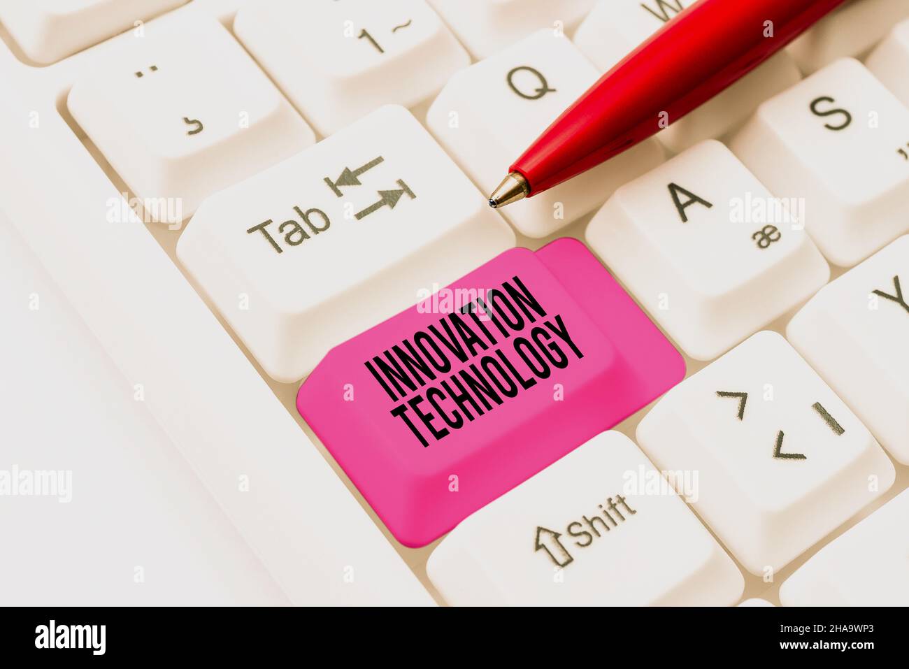 Text showing inspiration Innovation Technology. Business showcase New ...