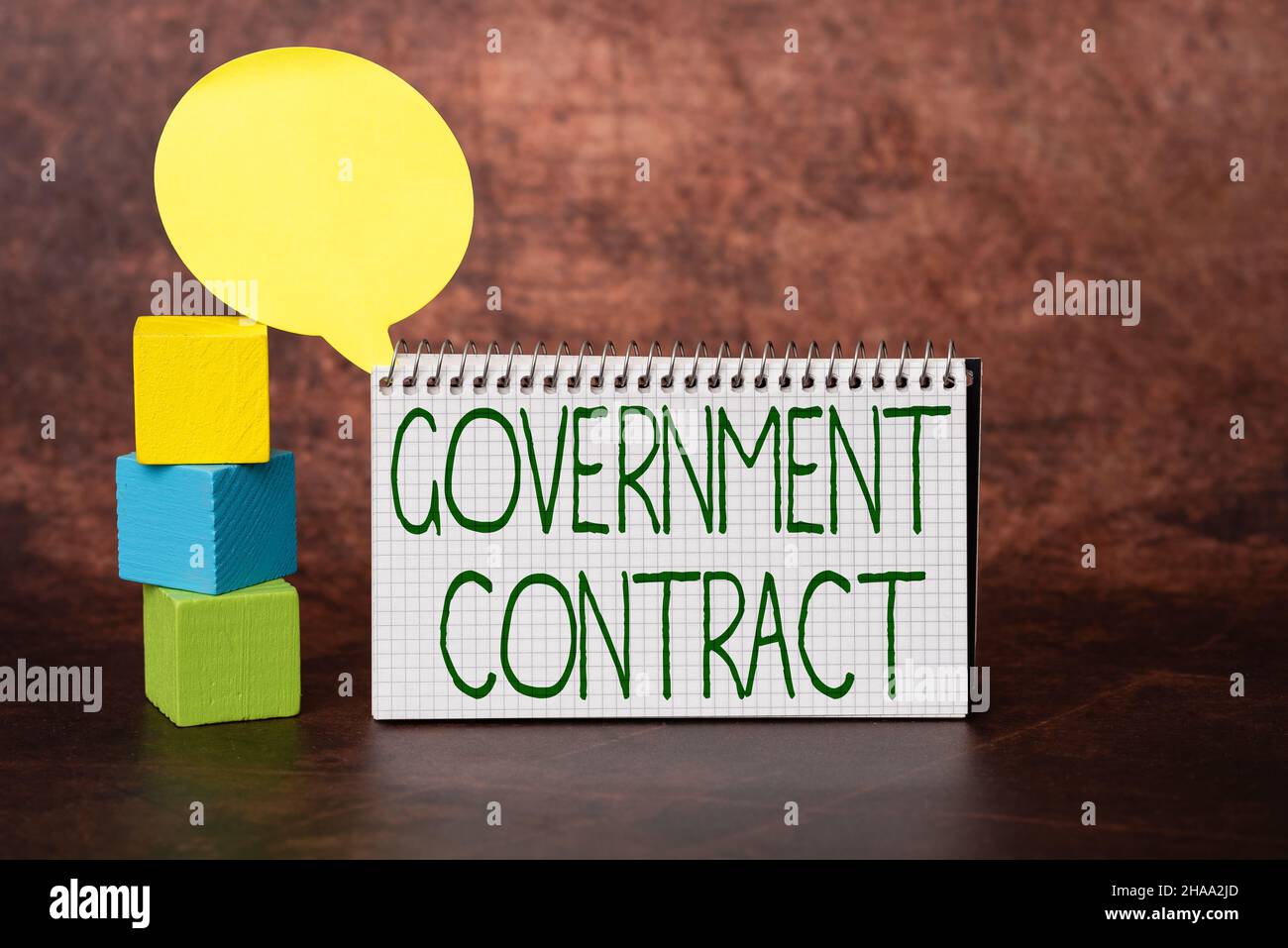 Writing displaying text Government Contract. Concept meaning Agreement ...