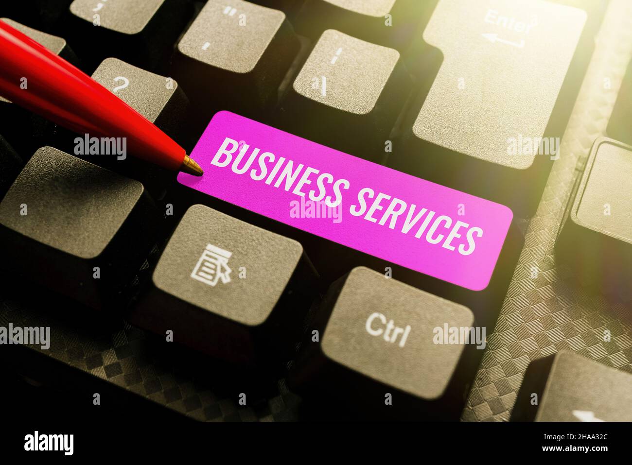 Text showing inspiration Business Services. Conceptual photo Provides ...