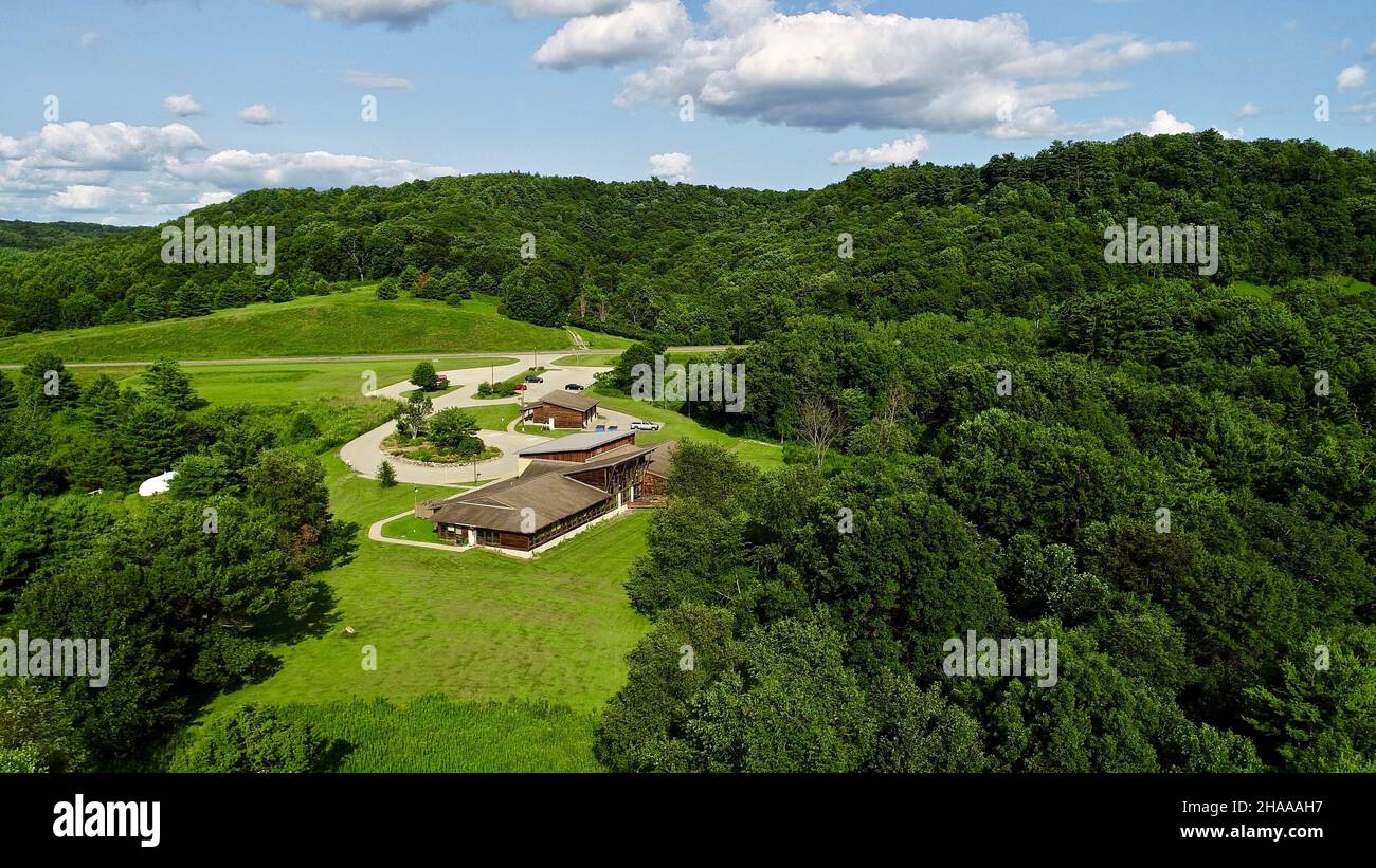 Aerial view of the Kickapoo Valley Reserve 8,600-acre public land and ...
