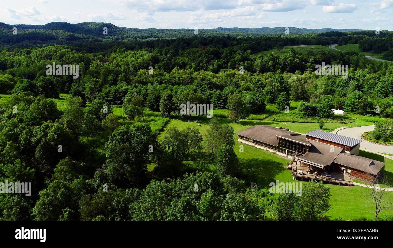 Aerial view of the Kickapoo Valley Reserve 8,600-acre public land and ...
