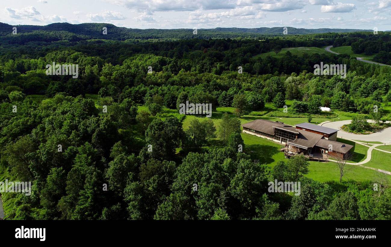 Aerial view of the Kickapoo Valley Reserve 8,600-acre public land and ...