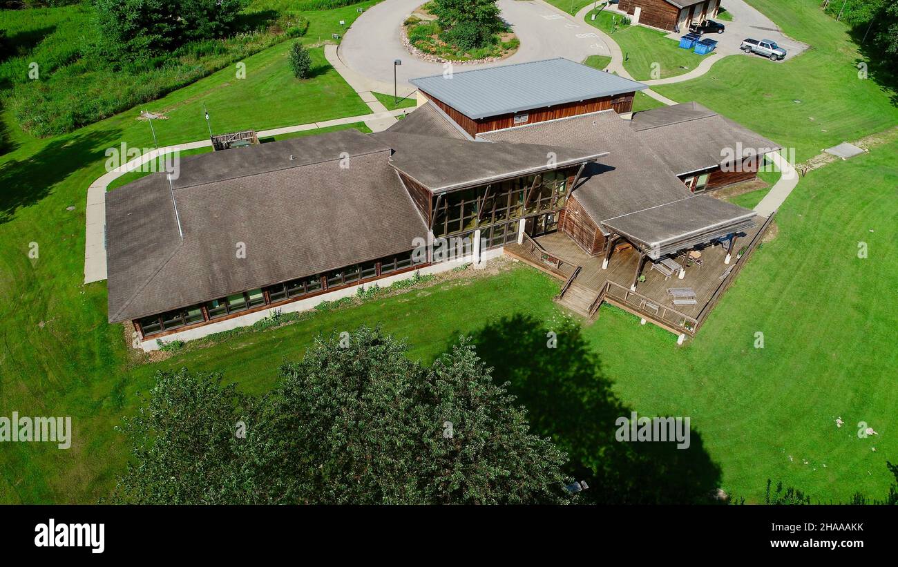 Aerial view of the Kickapoo Valley Reserve 8,600-acre public land and ...
