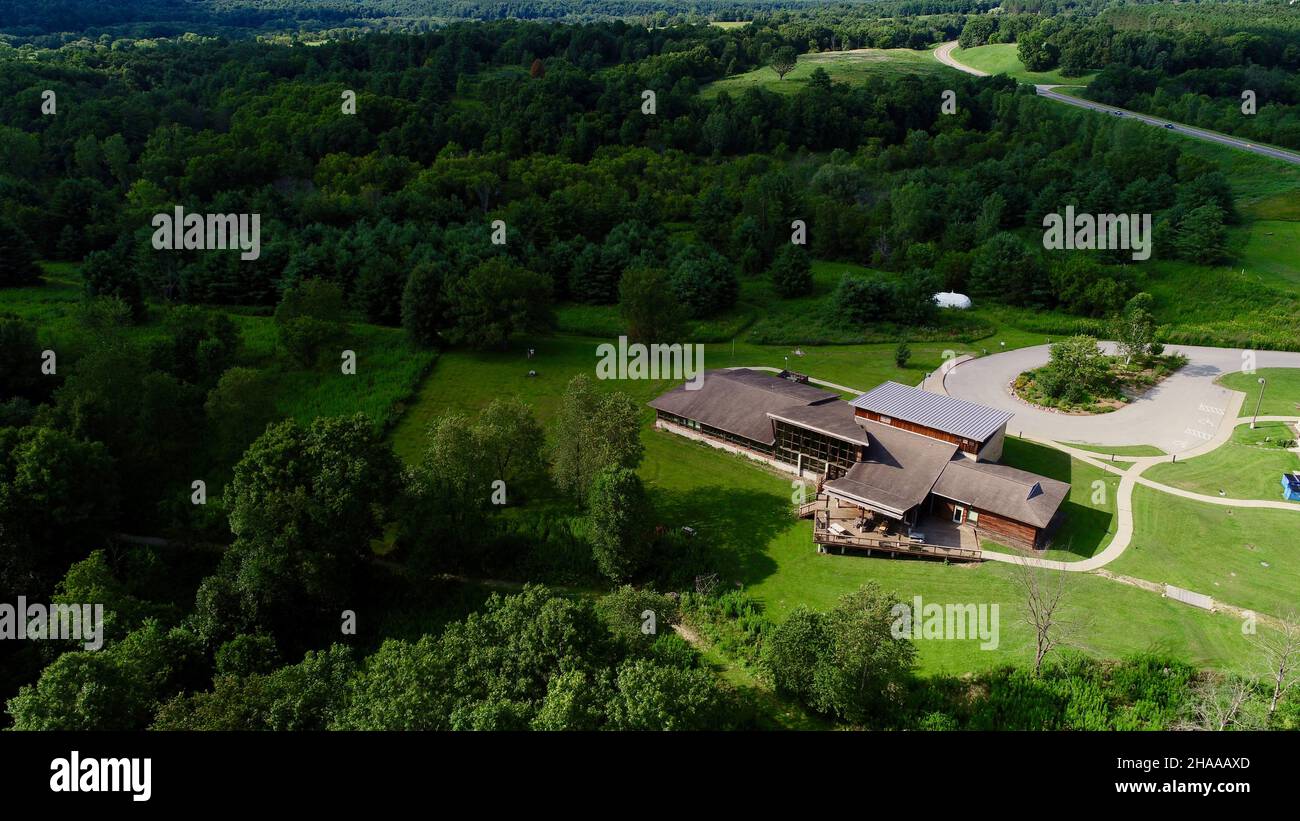 Aerial view of the Kickapoo Valley Reserve 8,600-acre public land and ...