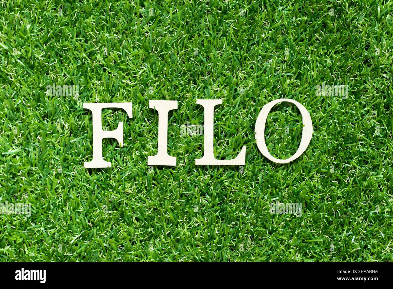 Alphabet letter in word FILO (abbreviation of first in last out) on ...