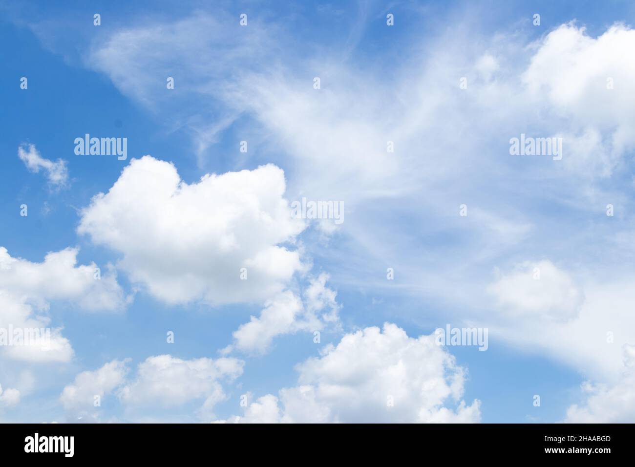 Clear blue color sky with white cloud background Stock Photo - Alamy