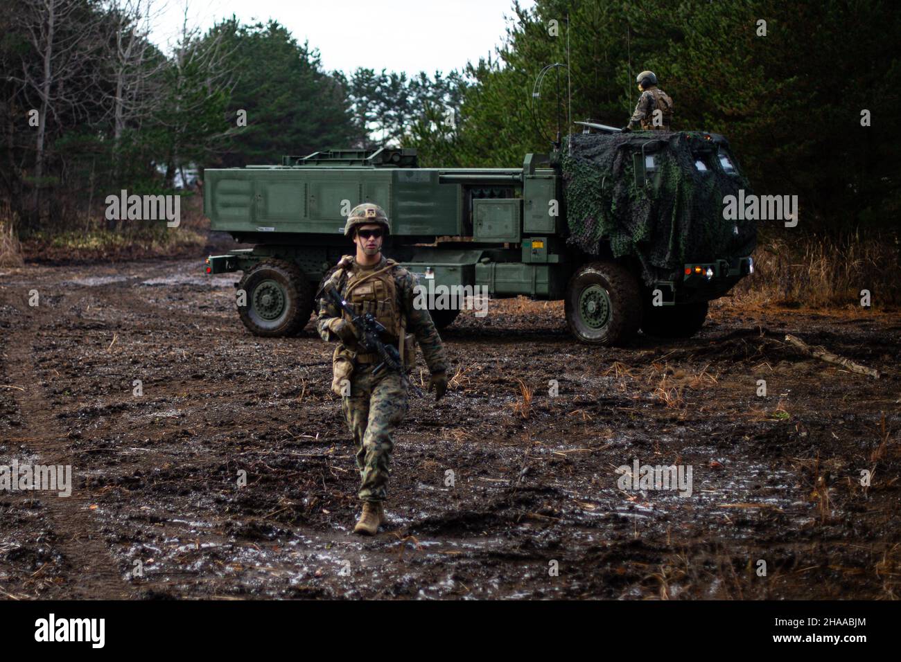 U.S. Marine Corps 2nd Lt. Aidan Rojo, a platoon fire direction officer ...