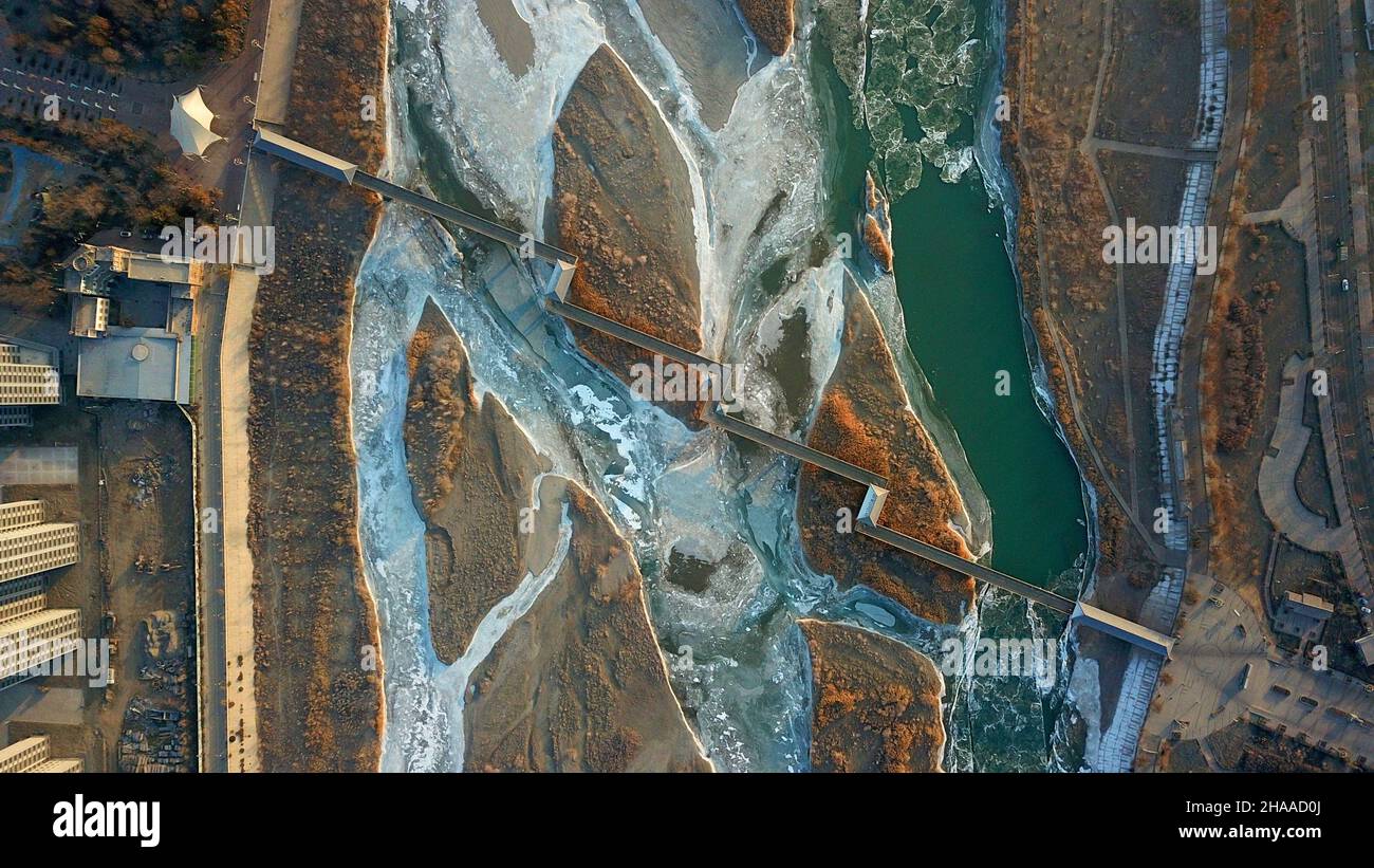 BAZHOU, CHINA - DECEMBER 11, 2021 - An aerial photo taken on Dec. 11 ...